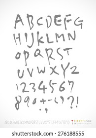 Hand Crafted Retro Font Alphabet Scratch Stock Illustration 364091960
