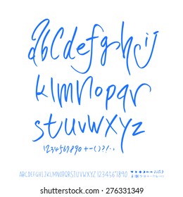Alphabet Numbers Handwritten Alphabet Vector 스톡 벡터(로열티 프리) 276331349 ...
