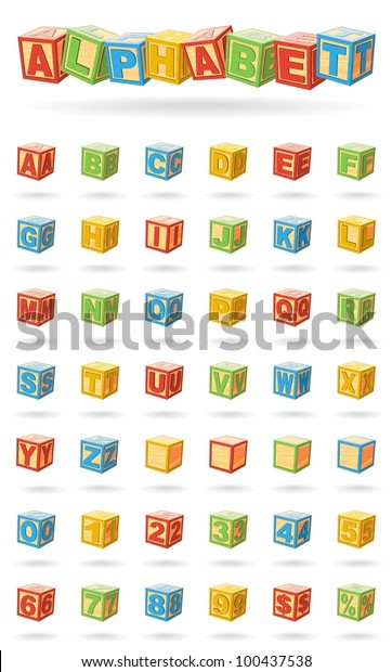 Alphabet On Baby Cubes Vector Easy Stock Vector (Royalty Free ...