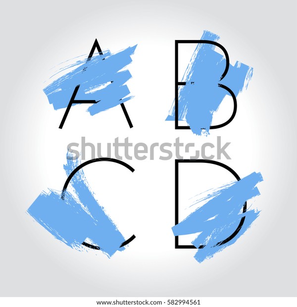 Alphabet Paint Brush Stroke Stock Vector (Royalty Free) 582994561 ...
