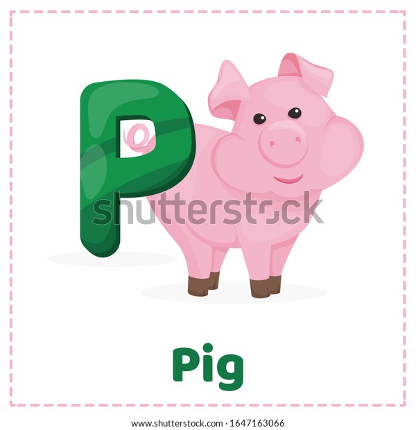 Alphabet Printable Flashcards Vector Letter P Stock Vector (Royalty ...