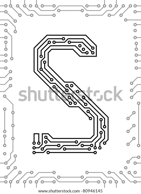 Alphabet Printed Circuit Boards Easy Edit Stock Vector (Royalty Free ...