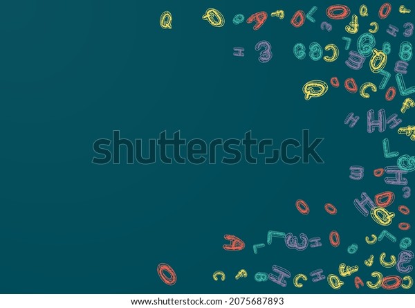 Alphabet School Board Vector Green Background Stock Vector (Royalty ...