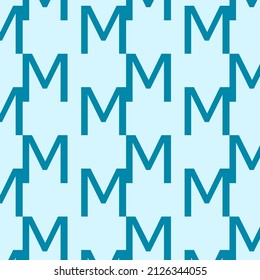 Alphabet Seamless Pattern Letter M Blue Stock Vector (Royalty Free ...