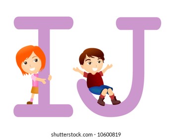 Cartoon Kids Rstuv Letters Stock Vector (Royalty Free) 772636447