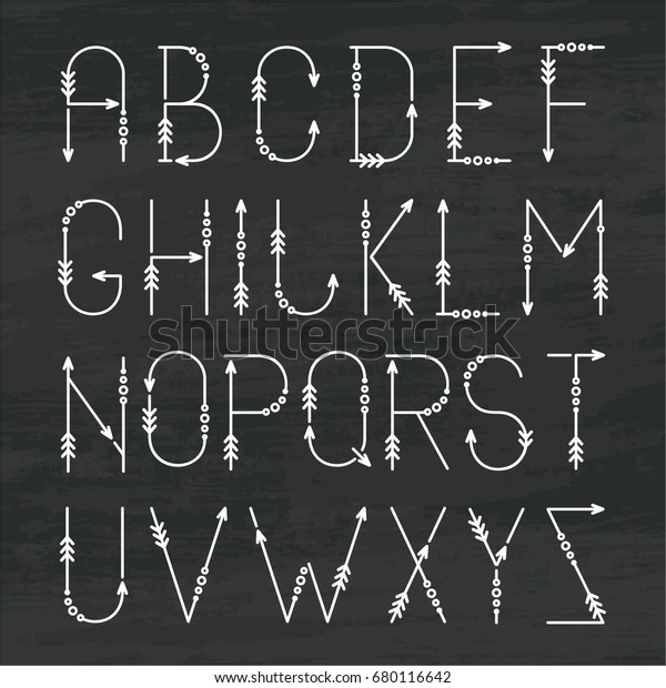 Alphabet Set Arrow Letters Stock Vector (Royalty Free) 680116642 ...