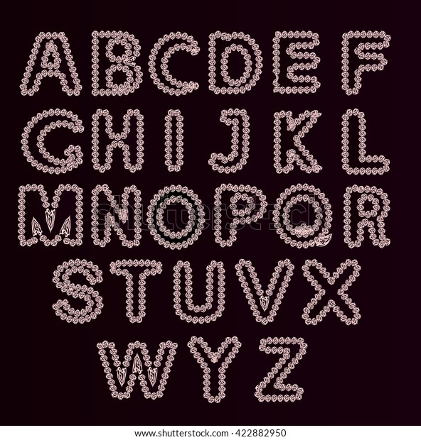 Alphabet Set Vector Illustration Curly Alphabet Stock Vector (Royalty ...