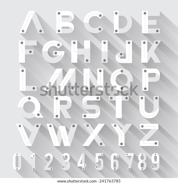 Alphabet Strong Style Flat Design Long Stock Vector (Royalty Free ...