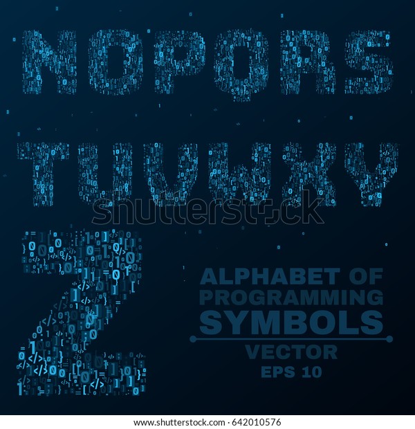Alphabet Symbols Program Code Programming Design Stock Vector (royalty