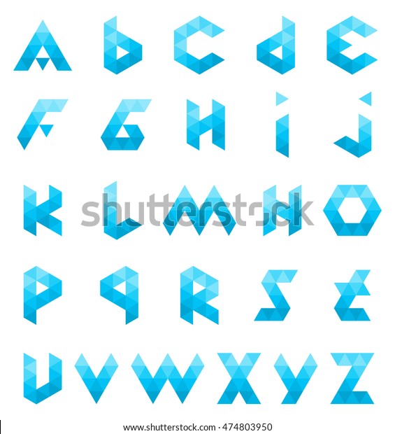 Alphabet Triangle Polygon Letter Logos Stock Vector (Royalty Free ...