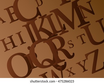 Alphabet Vector Background Brown Background Brown Stock Vector (Royalty ...