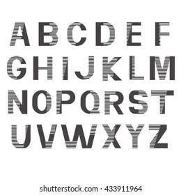 Vector Bended Font Latin Alphabet Letters Stock Vector (Royalty Free ...