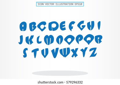 Vektor Stok Fonta bulat. Vektor alfabet dengan huruf (Tanpa Royalti ...