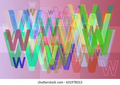 Alphabet W Design Background Stock Vector (Royalty Free) 631978313 ...