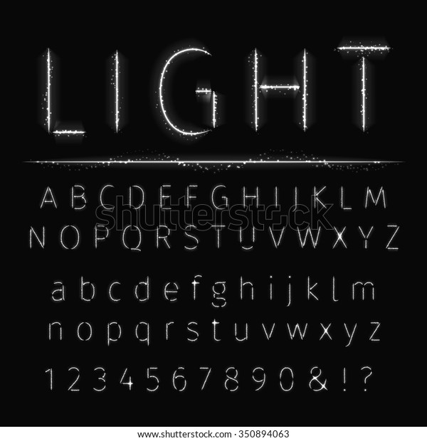 Alphabet White Lights On Dark Background Stock Vector (Royalty Free ...