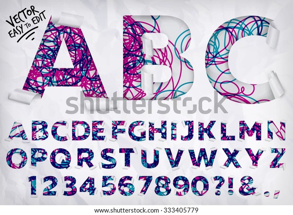 Alphabet Wrapped Edge Letters Cut Out Stock Vector (Royalty Free) 333405779