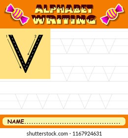 Alphabet Writing V Stock Vector (Royalty Free) 1167924631 | Shutterstock