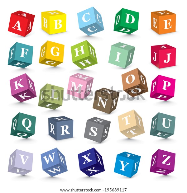 Alphabet Written Blocks Vector Illustration Stock Vector (Royalty Free ...