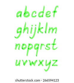 Alphabet Written Green Marker Lowercase Letters Stock Vector (Royalty ...