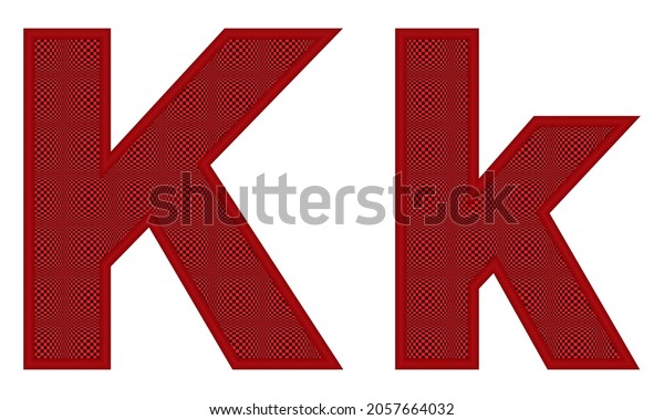 Alphabetic Uppercase Lowercase Letters K Square Stock Vector (Royalty ...