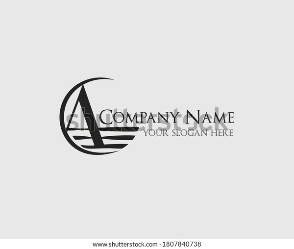 Alphabetical Horizontal Logo Design Black Vector Stock Vector (Royalty ...
