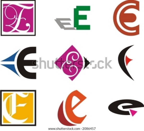 Alphabetical Logo Design Concepts Letter E Stock Vector (Royalty Free ...