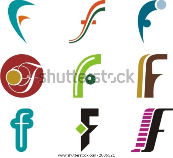 Alphabetical Logo Design Concepts Letter F Stock Vector (Royalty Free ...
