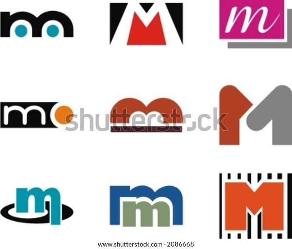 Alphabetical Logo Design Concepts Letter M Stock Vector (Royalty Free ...