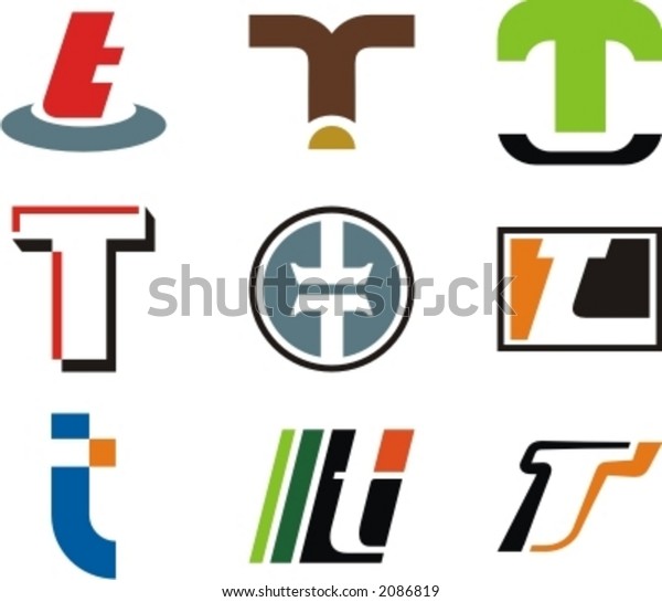 Alphabetical Logo Design Concepts Letter T Stock Vector (Royalty Free ...