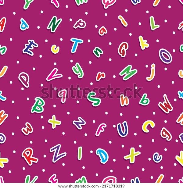 Alphabetical Pattern Colorful Abstract Numerical Doodle Stock Vector ...