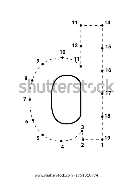 Alphabets Character D Lowercase Connect Dots Stock Vector (Royalty Free ...