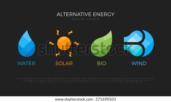 Alternative Energy Sources Logo Templates Renewable Stock Vector ...