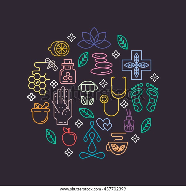 Alternative Medicine Vector Concept Modern Linear Stock Vector (Royalty ...