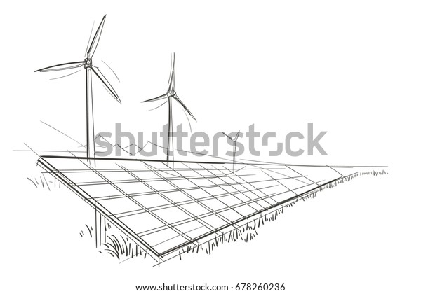 Alternative Sources Energy Hand Drawn Sketch Stock Vector (Royalty Free ...