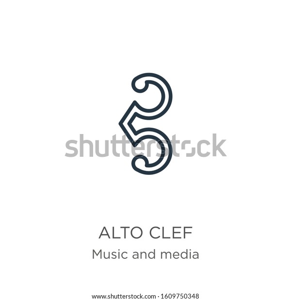 Alto Clef Icon Thin Linear Alto Stock Vector (Royalty Free) 1609750348 ...