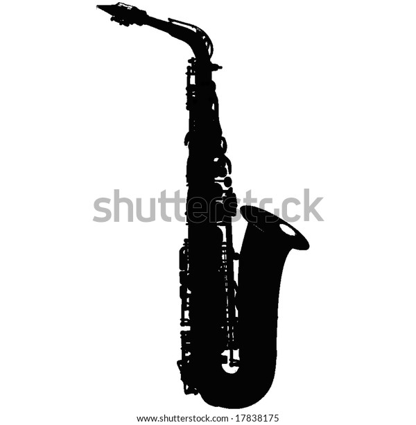 Alto Sax Silhouette Isolated Vector Illustration Stock Vector (Royalty ...