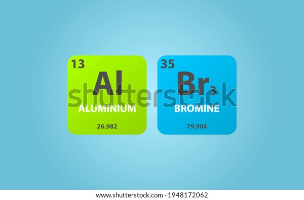 Molécula AlBr3 de bromuro de aluminio. Fórmula molecular simple ...