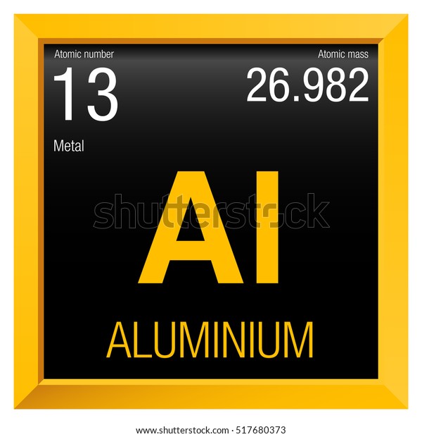 Aluminium Symbol Element Number 13 Periodic Stock Vector (Royalty Free ...