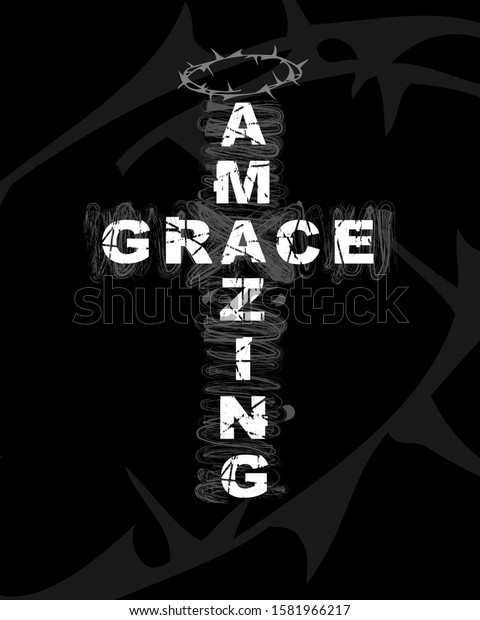 Amazing Grace Text On Cross Shape Stock Vector (Royalty Free ...