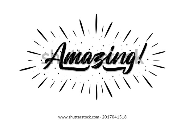 Amazing Hand Lettering Word Vector Illustrationamazing Stock Vector ...