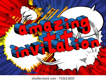 Amazing Invitation Comic Book Style Word Stock Vector (Royalty Free ...