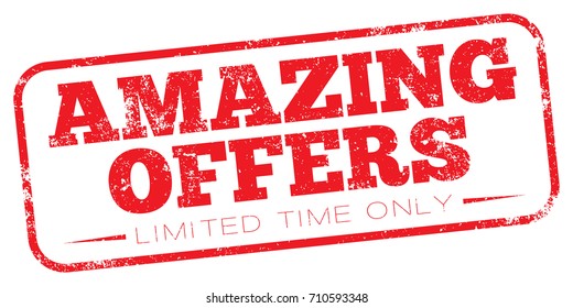 Amazing Offers Stamp: vector de stock (libre de regalías) 710593348 ...