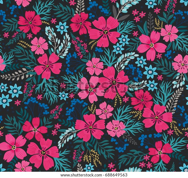 Amazing Seamless Floral Pattern Bright Colorful Stock Vector (Royalty ...