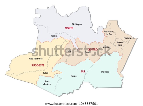 Amazonas Administrative Political Vector Map Stock Vector (Royalty Free ...