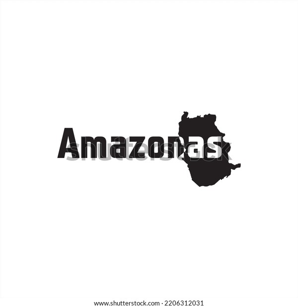 Amazonas Venezuela Map Black Lettering Design Stock Vector (Royalty ...