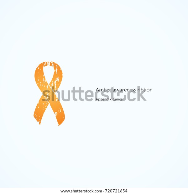 Amber Awareness Ribbon Painted Appendix Cancer Stock Vector (Royalty ...