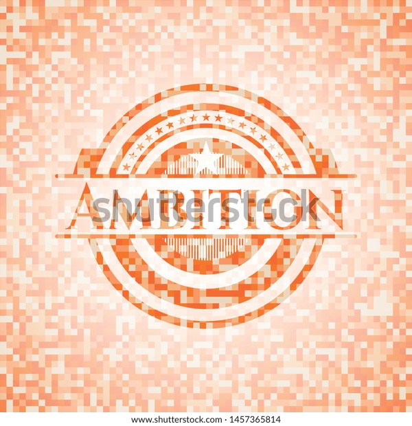Ambition Orange Mosaic Emblem Background Stock Vector (Royalty Free ...