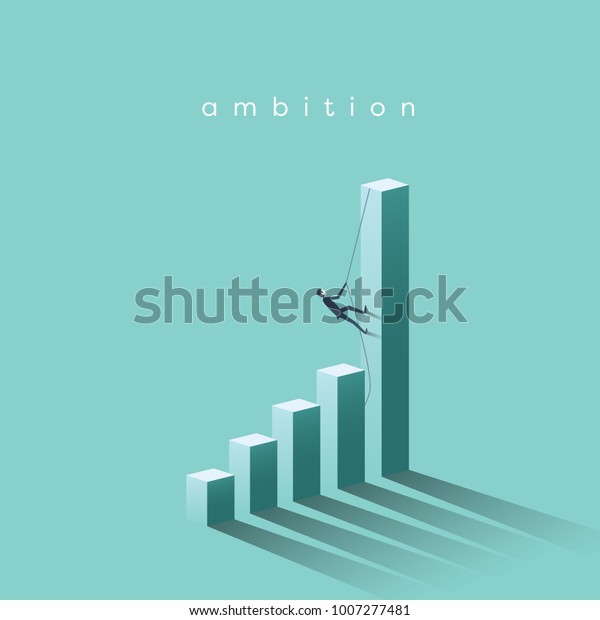 Ambition Vector Concept Businessman Climbing On Stock Vector (Royalty ...