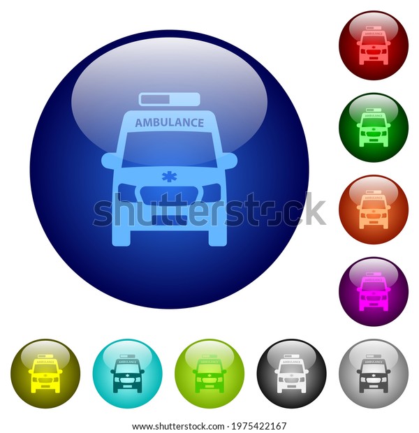 Ambulance Car Front View Icons On Stock Vector (Royalty Free ...