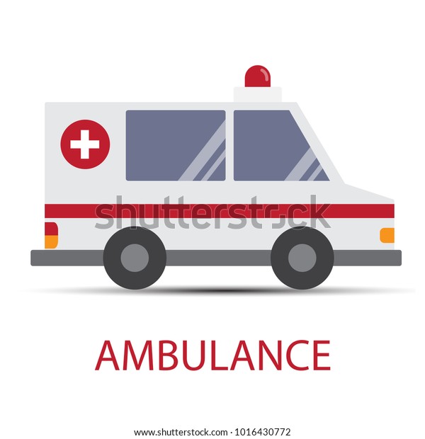 Ambulance Car Shadow On White Background 스톡 벡터(로열티 프리) 1016430772 ...